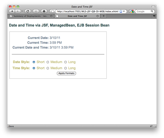 The Buttso Blathers: JSF with Managed Beans and Dependency Injection and WebLogic Server